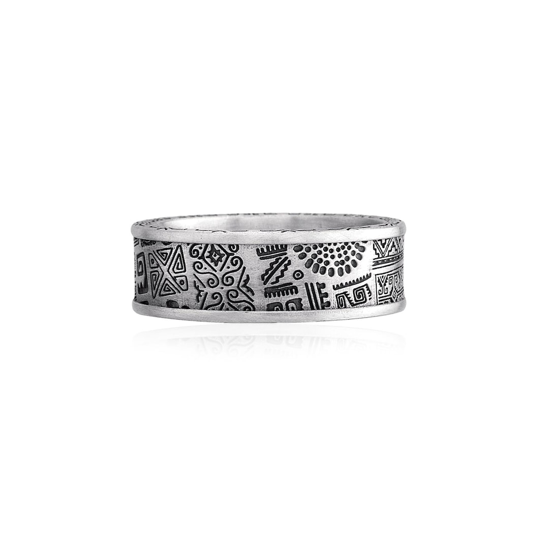Maori Tribal Band Ring, Sterling Silver New Zealand Jewelry, Polynesian ...