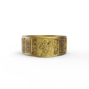 Archangel Michael Ring, St. Michael Protection Band, Sterling Silver ...