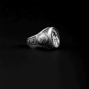 Leonidas Spartan Warrior Ring,greek Mens Ring, Leonidas Ring, Silver ...