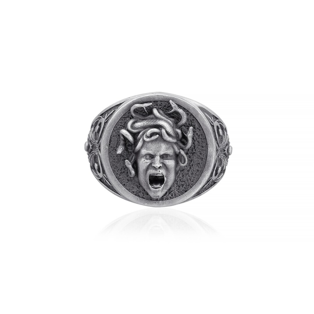 Angry Gorgon Medusa Ring, Medusa Ring, Snake Men Ring, Gothic Jewelry ...