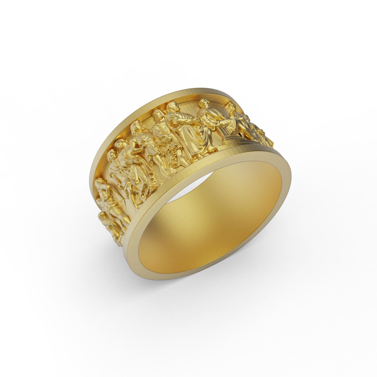 Ancient Greek Detail Band Ring, Heavy Stylish Band Ring, Mythology Ring ...