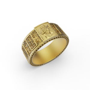 Archangel Michael Ring, St. Michael Protection Band, Sterling Silver ...