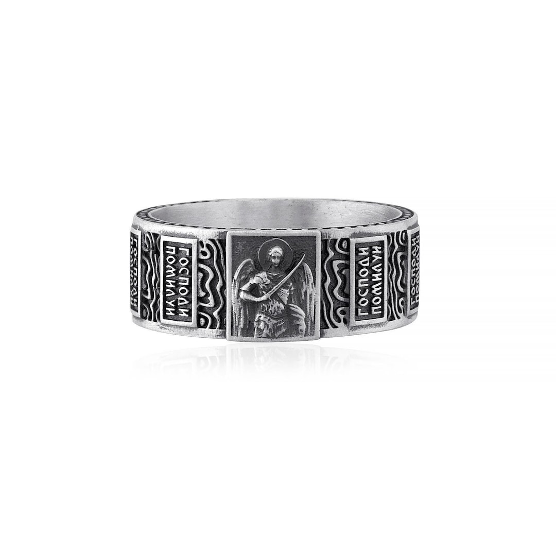 Saint Archangel Band Ring, Archangel Michael, Gift for Husband ...