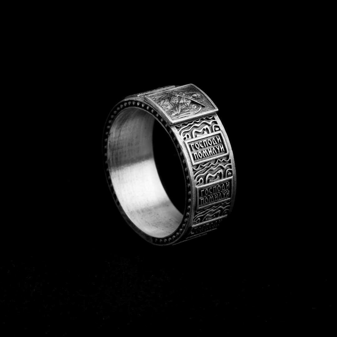 Saint Archangel Band Ring, Archangel Michael, Gift for Husband ...