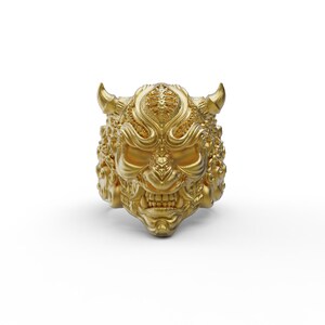 Silver Hannya Oni Ring, Hannya Design, Japanese Skull Ring, Unique ...