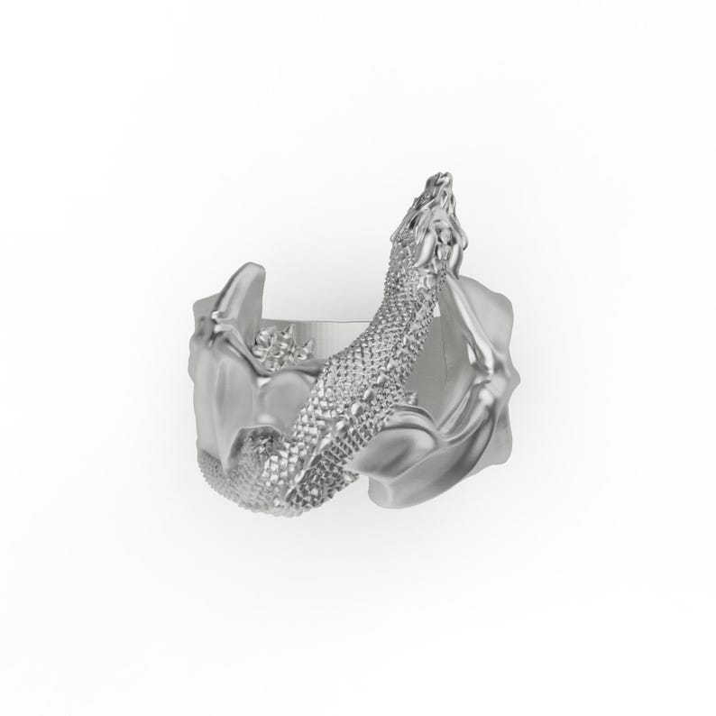 Winged Dragon Sterling Silver Ring, Flying Gragon Ring, Dragon ...