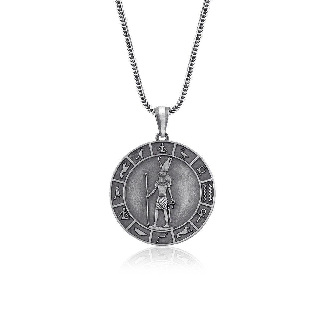 Horus King Pendant Ancient Pharaonic Necklace, Ancient Egypt Silver Men ...