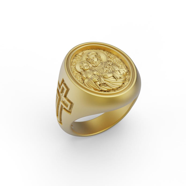 Saint Joseph Religious Ring, Coat of Arms Ring, Crest Ring, Family ...