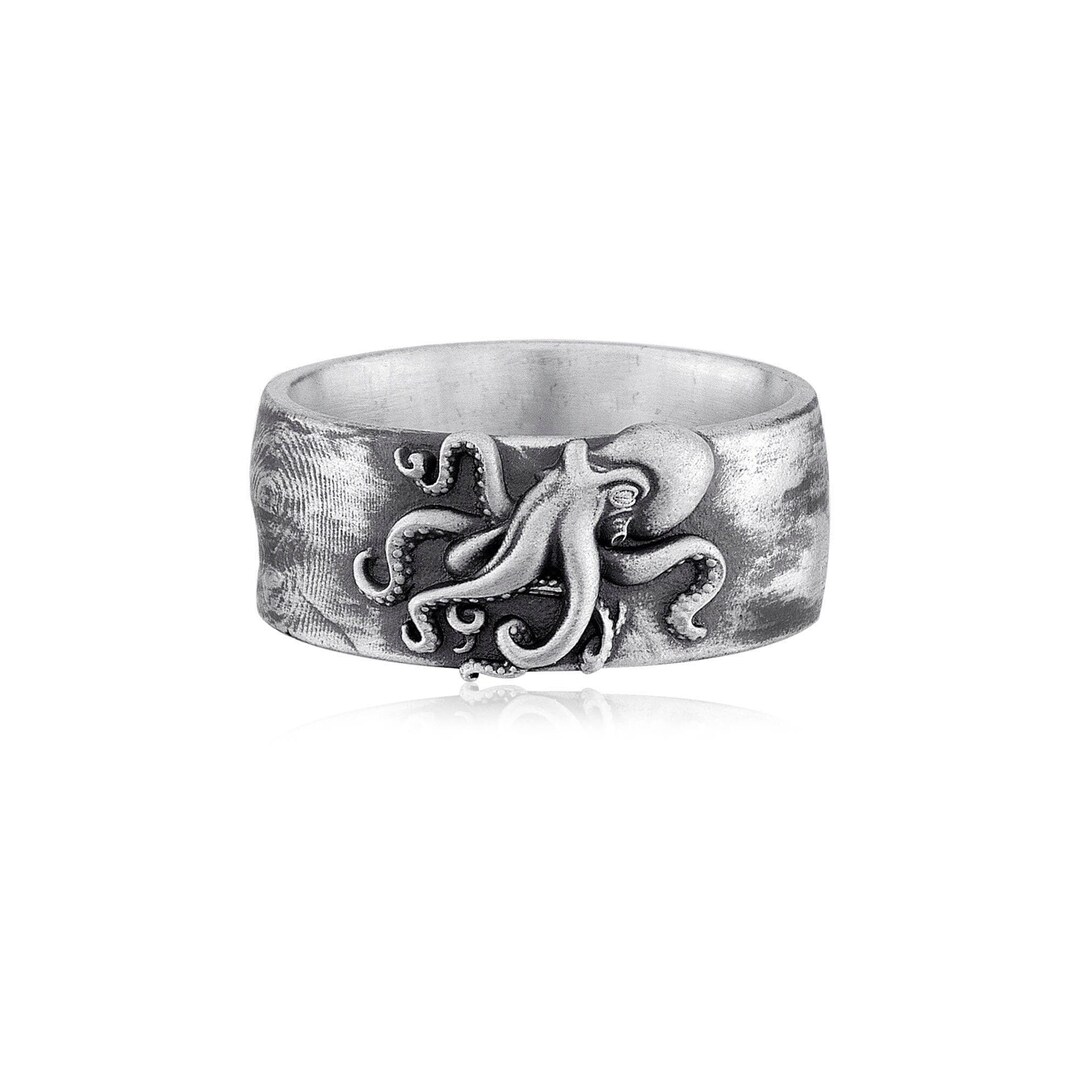 Octopus Handmade Sterling Silver Men Ring, Octopus Animal Jewelry ...