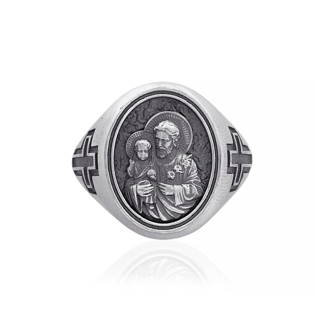 Saint Joseph Religious Ring, Coat of Arms Ring, Crest Ring, Family ...