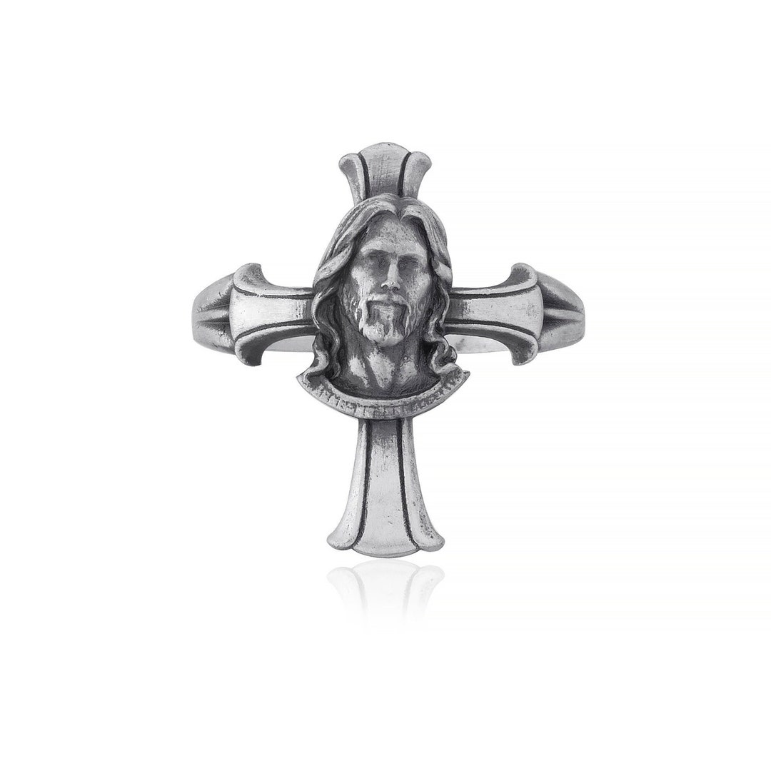 Jesus Cross Religious Ring, Jesus Ring, Christian Ring, Cross Ring ...