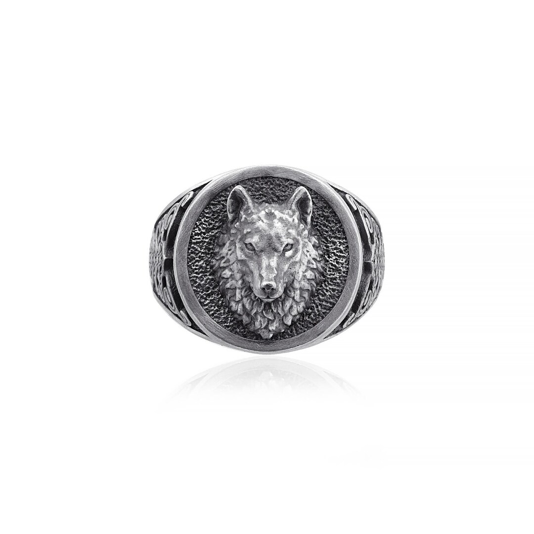 Octagon Wolf Head Ring, Animal Ring, Fenrir, Wolf Ring, Wolf Jewelry ...