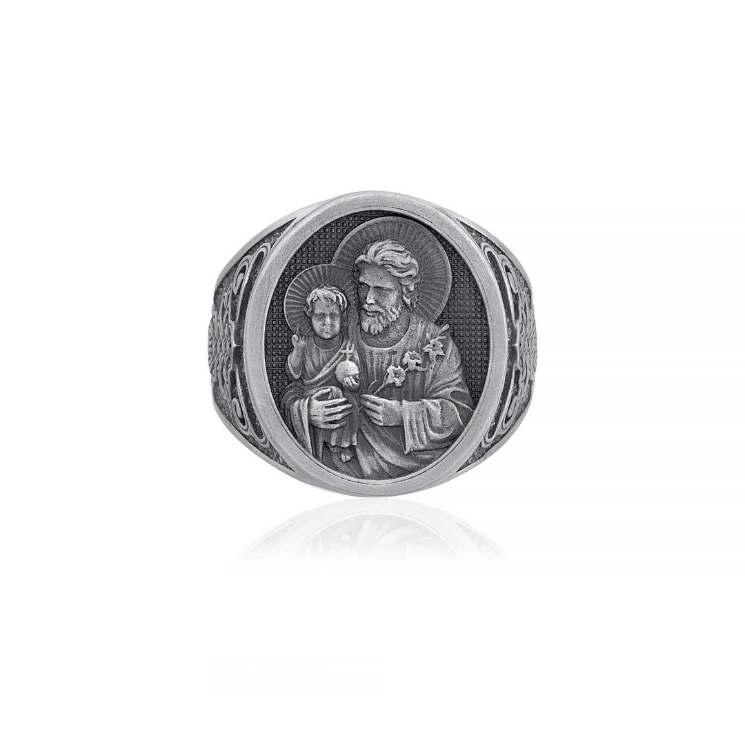 Saint Joseph Baby Ring, Coat of Arms Ring, Crest Ring, Family Crest ...
