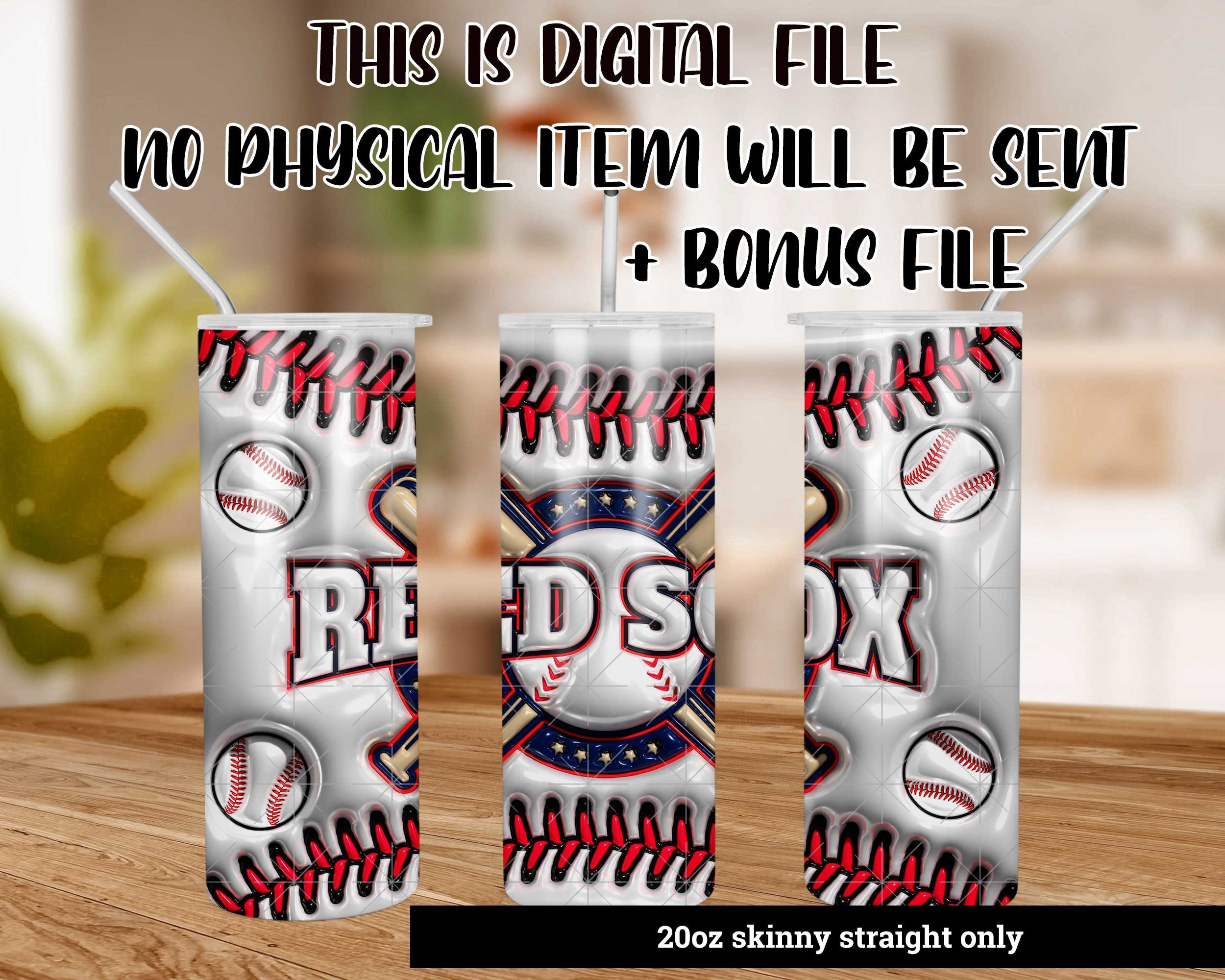 3D Inflated Red Socs 20oz Tumbler Wrap PNG Sublimation 3D Puffy 20oz ...