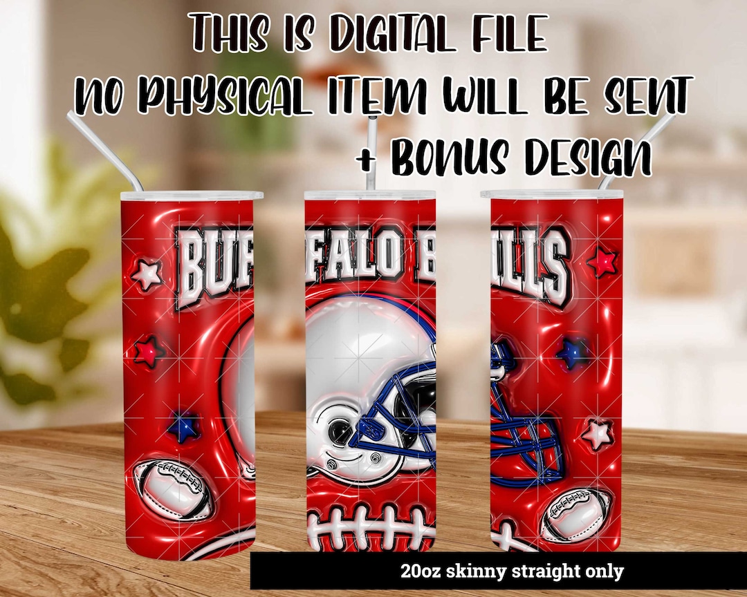 3D Inflated Buffalo Football Team 20oz Tumbler Wrap PNG Sublimation 3D ...