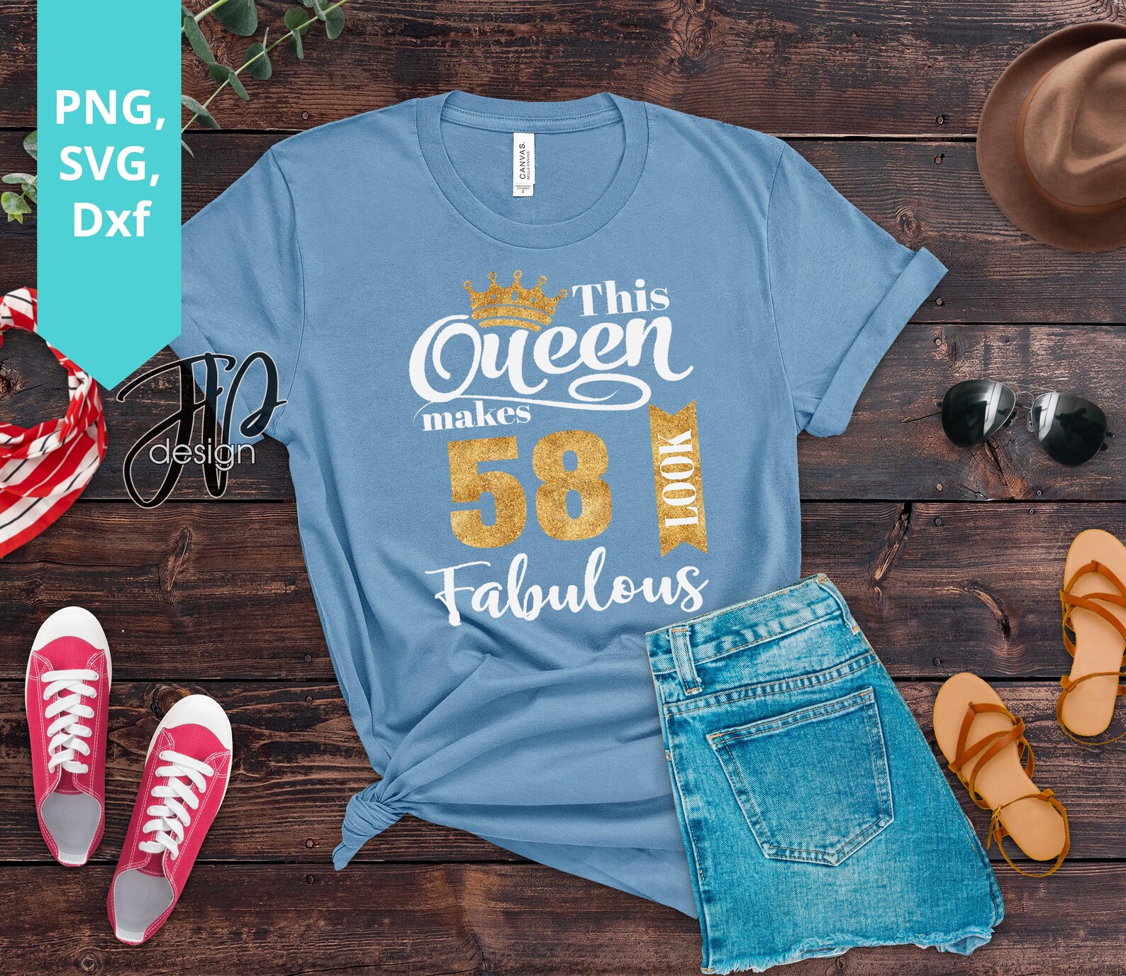 58th Birthday Svg. This Queen Makes 58 Look Fabulous Svg. Birthday ...