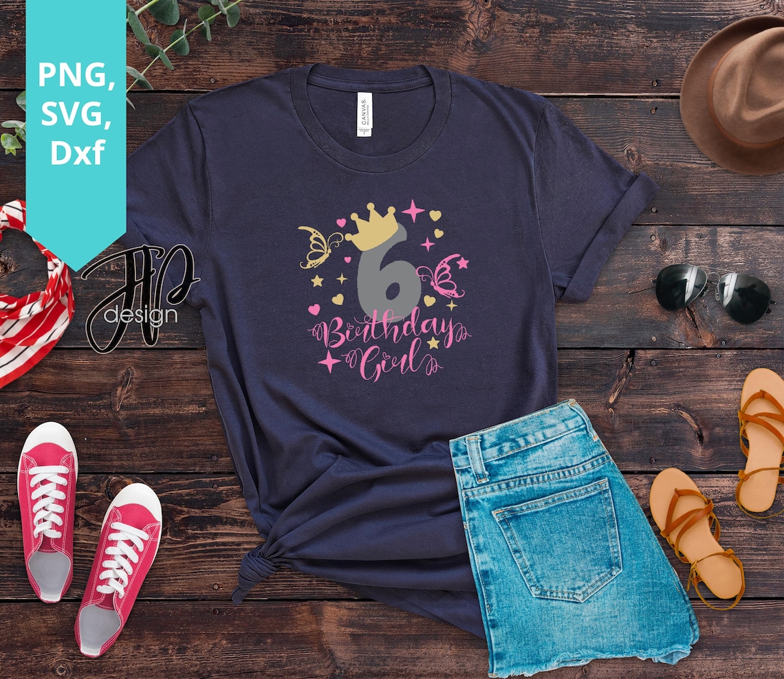 Seis cumpleaños svg, sexto cumpleaños svg, 6º cumpleaños svg, número ...