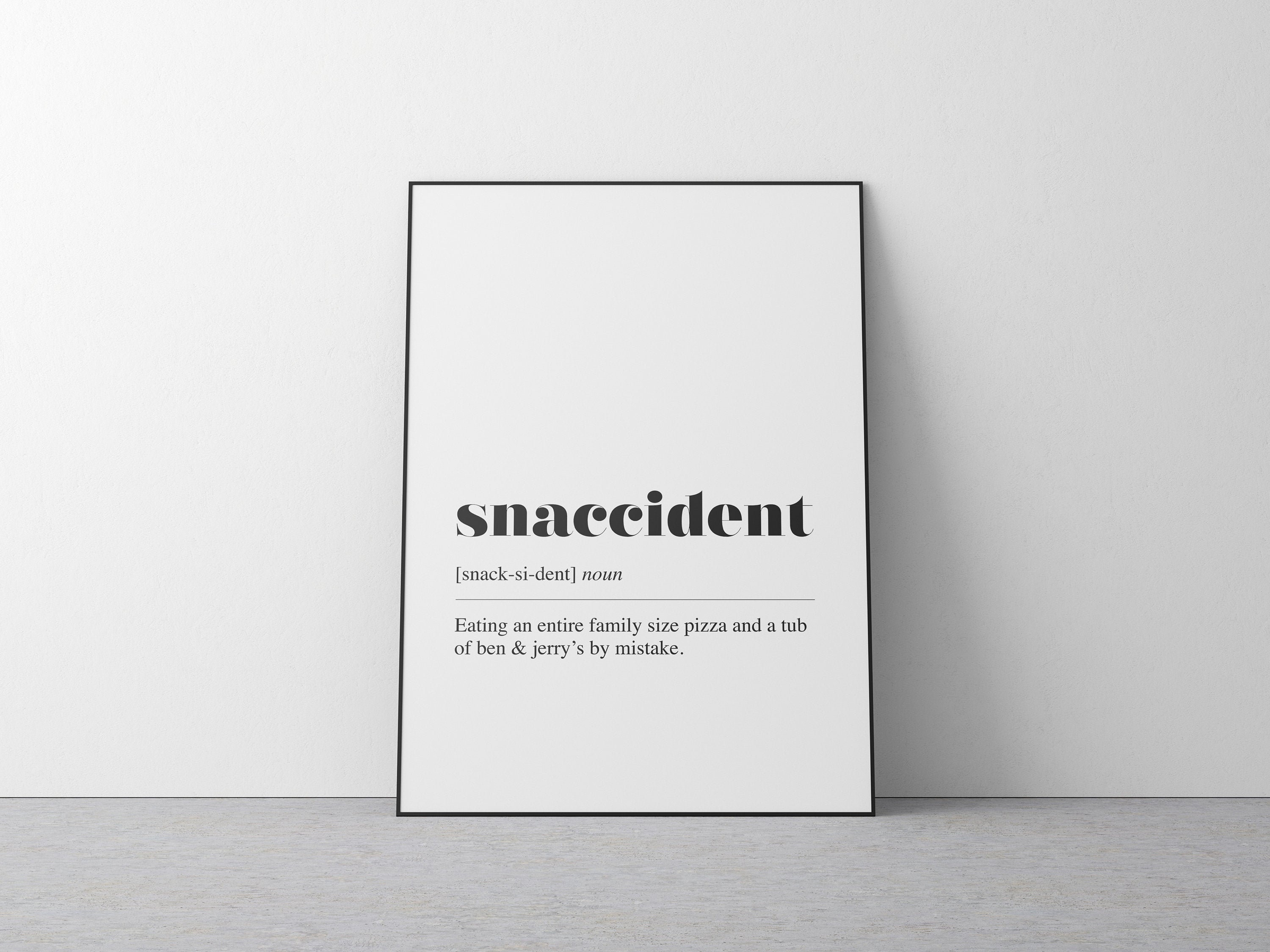 Snaccident Definition Digital Download • Kitchen / Diner Home Art ...