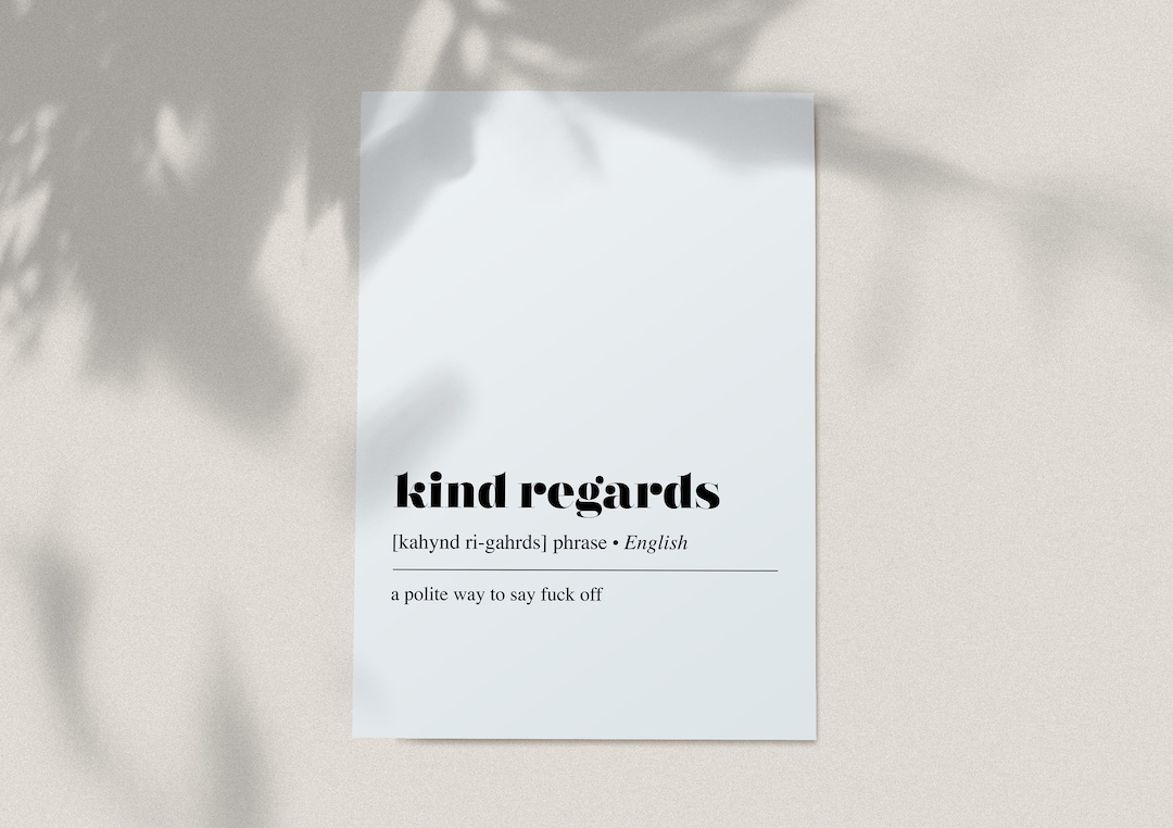 Office "kind Regards" Digital Download • Work From Home Art ...