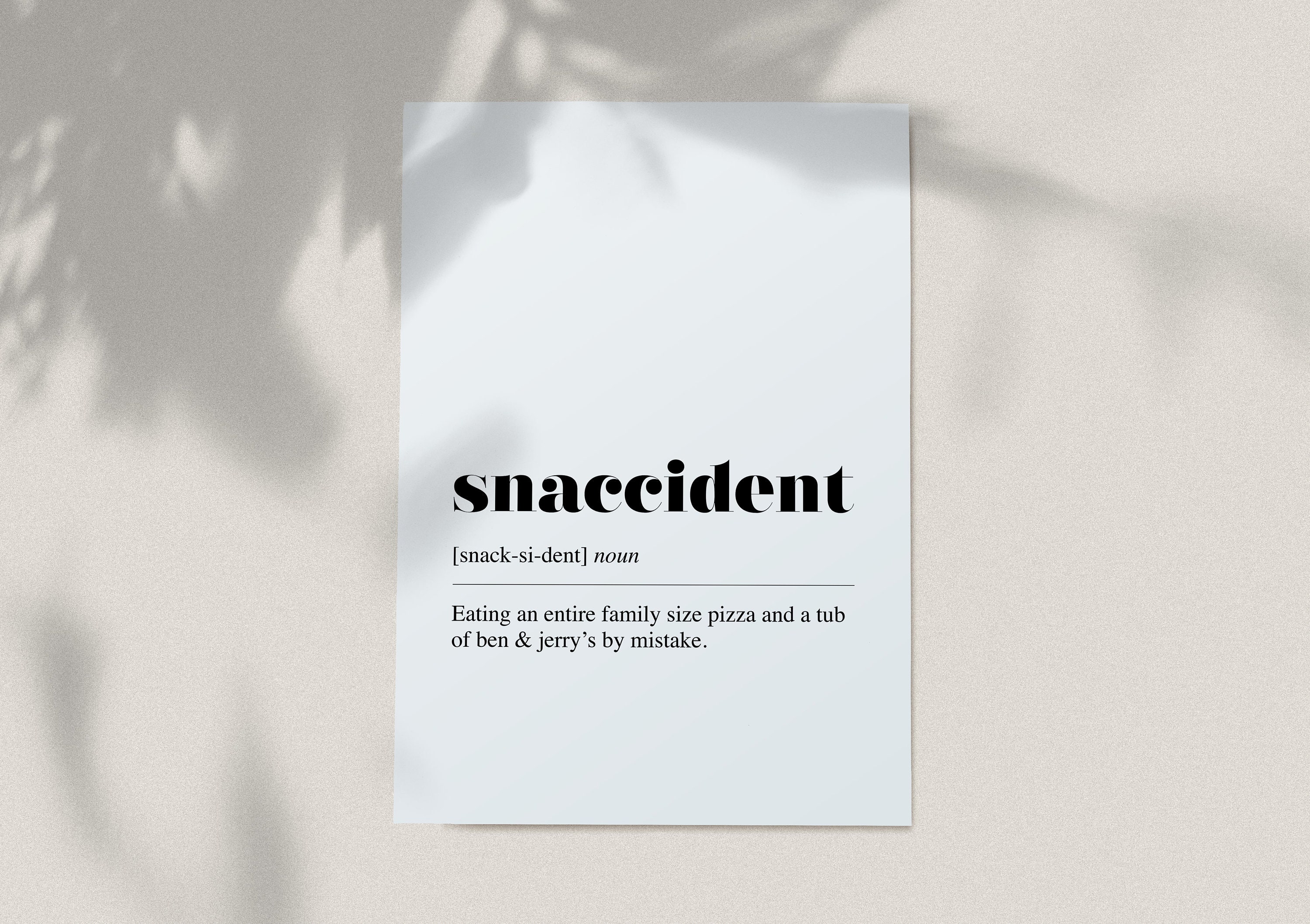 Snaccident Definition Digital Download • Kitchen / Diner Home Art ...