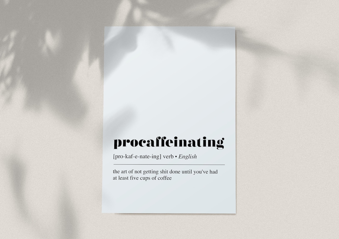 Office "procaffeinating" Digital Download • Work From Home Art ...