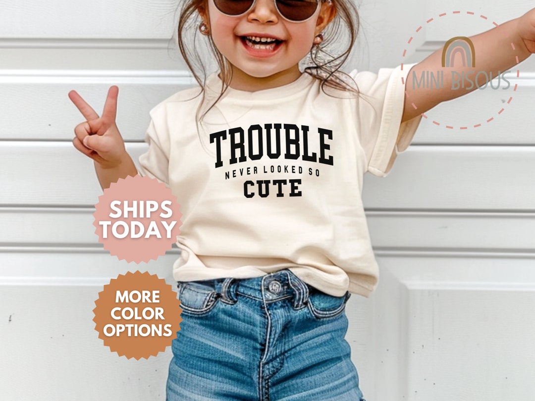 Trouble Never Looked so Cute Baby Bodysuit, Funny Toddler Shirt ...