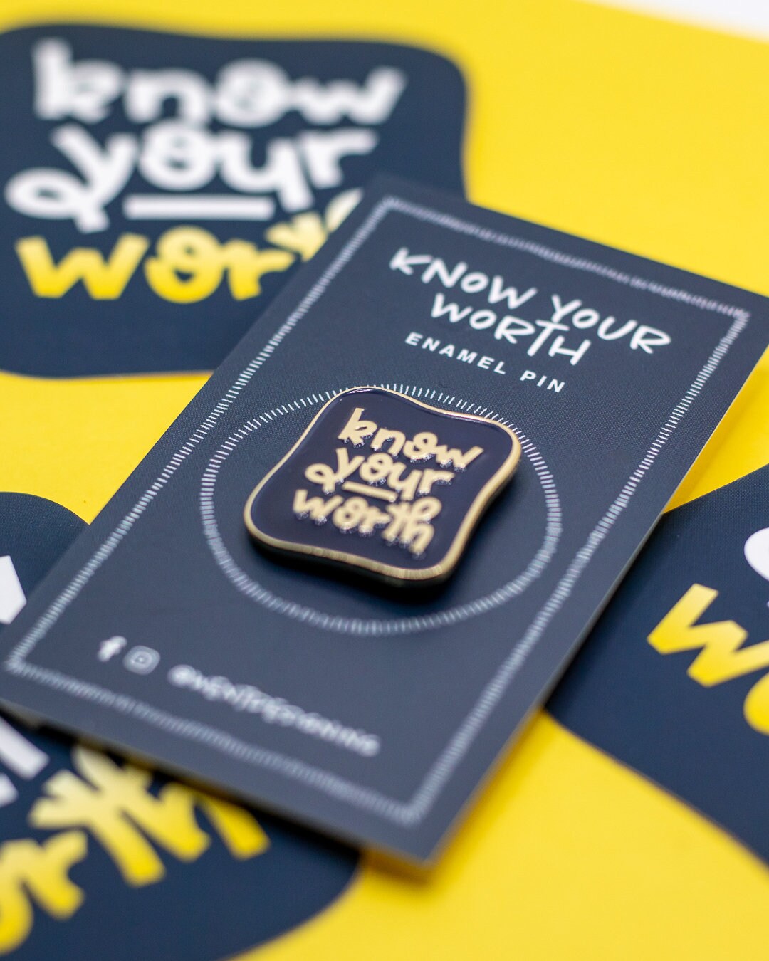 SOFT ENAMEL PIN • Know Your Worth / Motivational Quote Lapel Pin / Hand ...