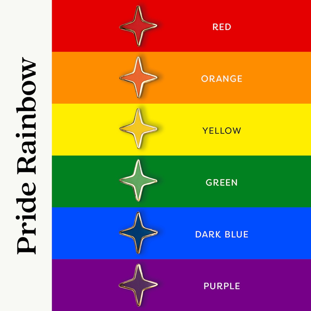 ENAMEL PIN • Star Filler / Space Colorful ROYGBIV Rainbow Pastel ...