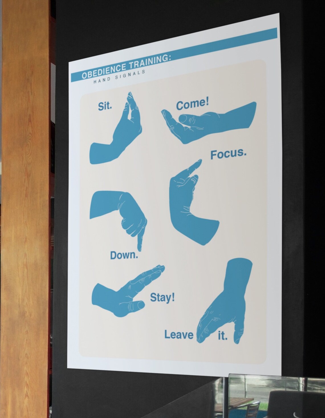DOWNLOADABLE Obedience Training Hand Signal Poster - Etsy