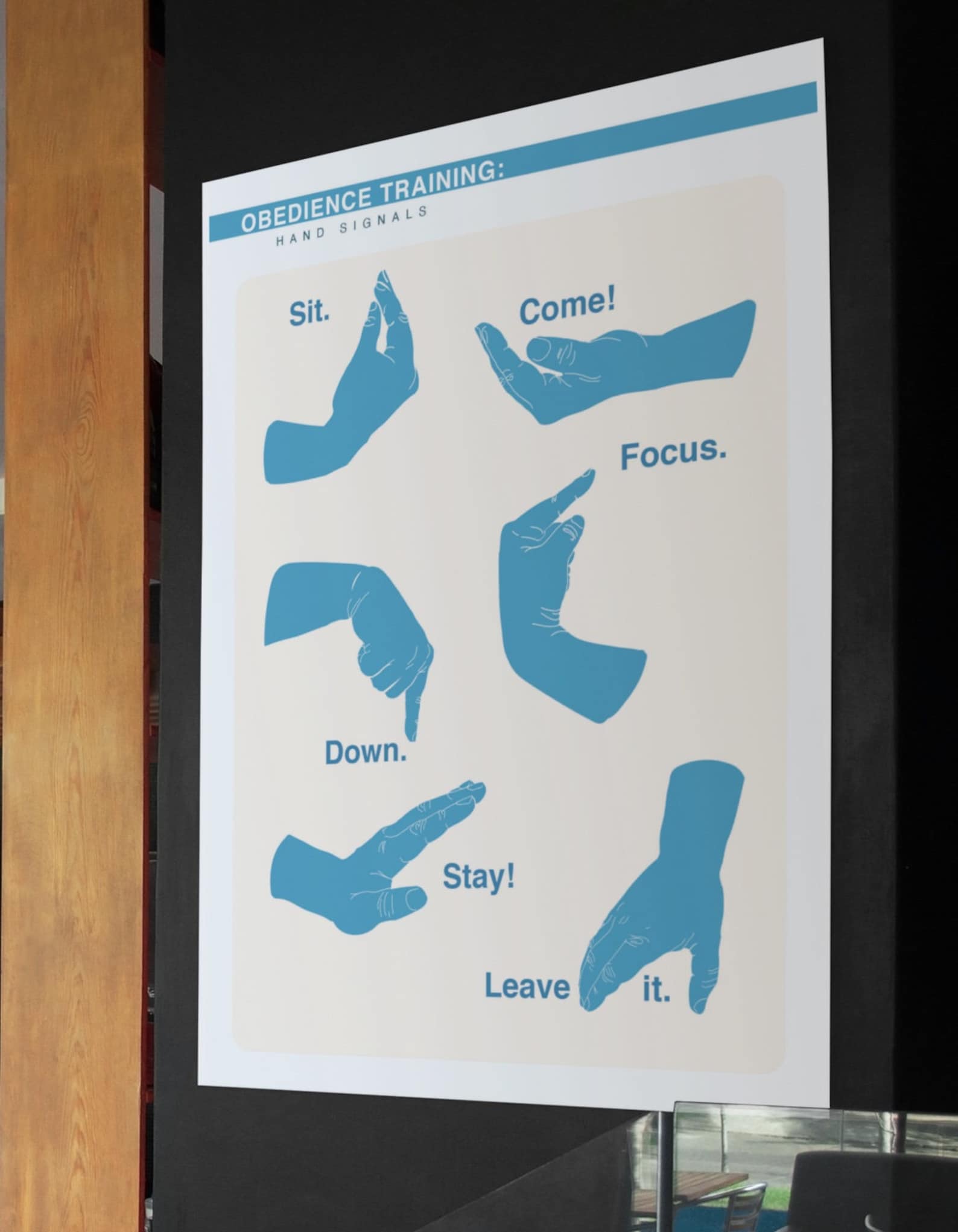 DOWNLOADABLE Obedience Training Hand Signal Poster - Etsy
