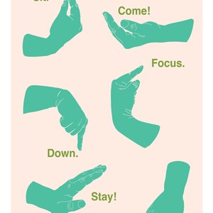 DOWNLOADABLE Obedience Training Hand Signal Poster - Etsy