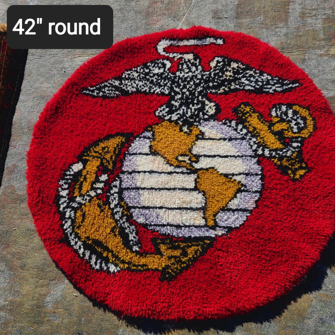 USMC Rug 42" Round EGA - Etsy