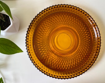 Round Amber Platter - Etsy