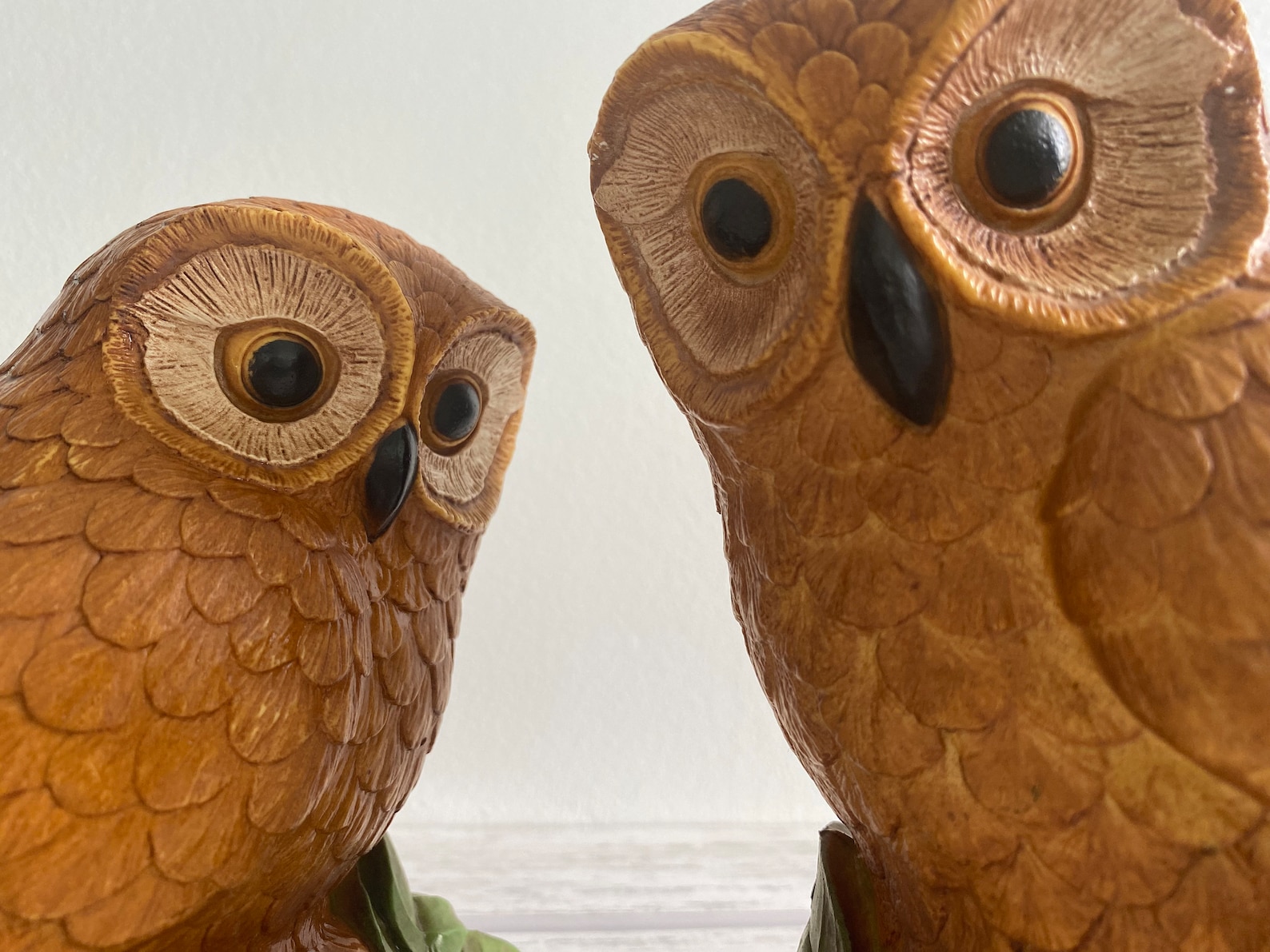 Pair of Vintage 70s Homco Resin Owl-on-a-branch Figurines, Pair of ...