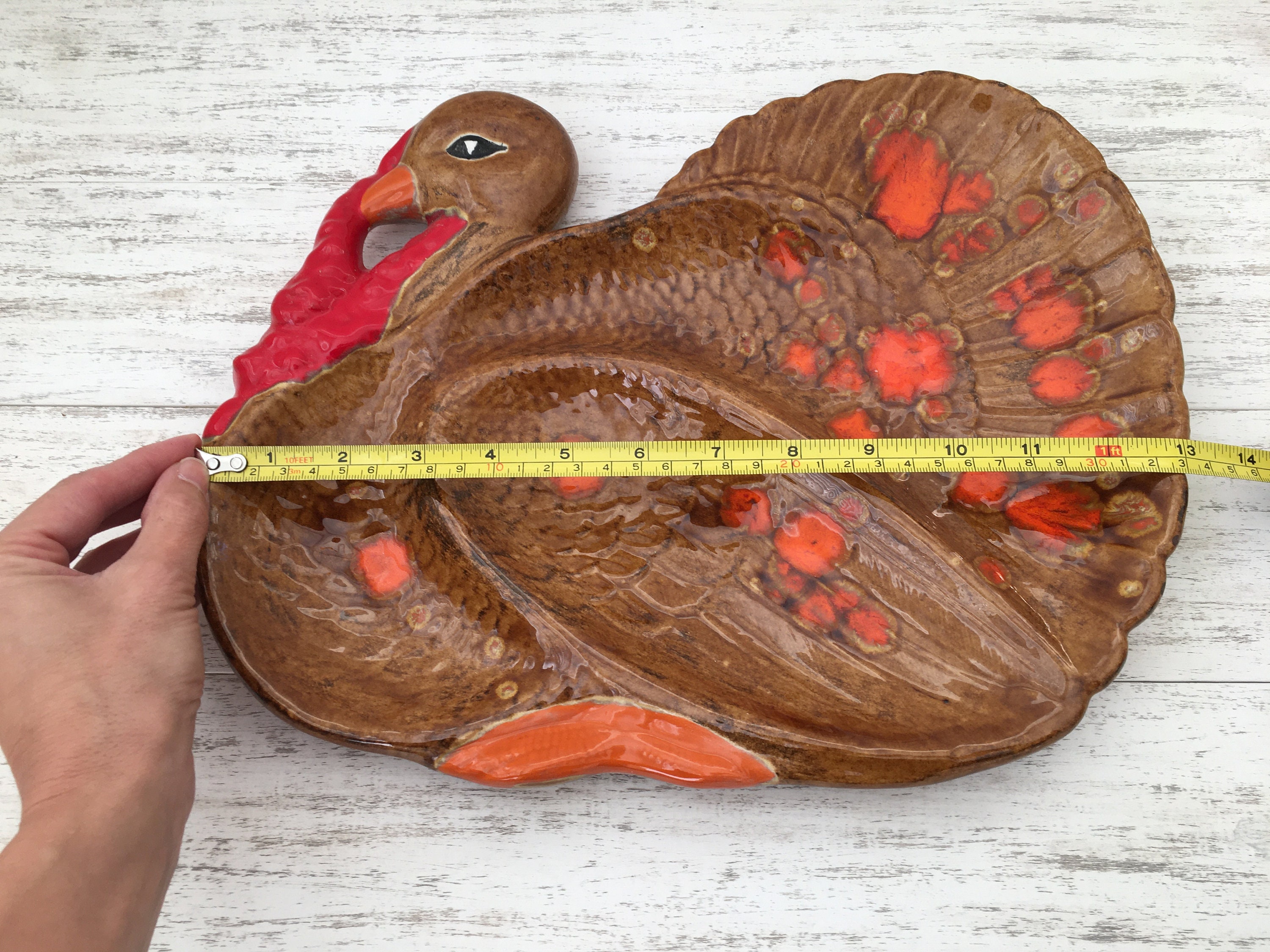 Hand-painted Ceramic Turkey Platter Tom the Turkey Ceramic | Etsy