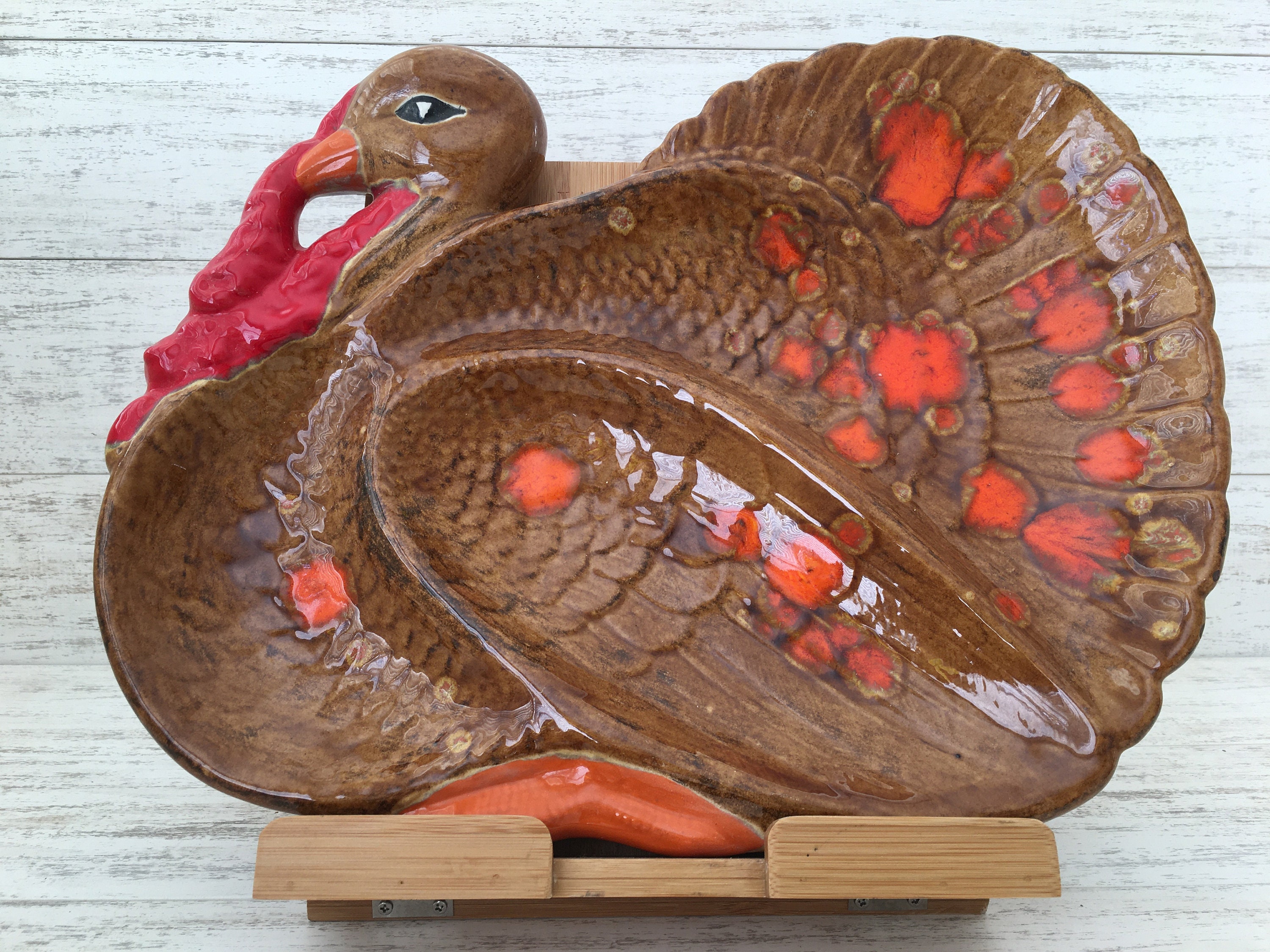 Hand-painted Ceramic Turkey Platter Tom the Turkey Ceramic | Etsy