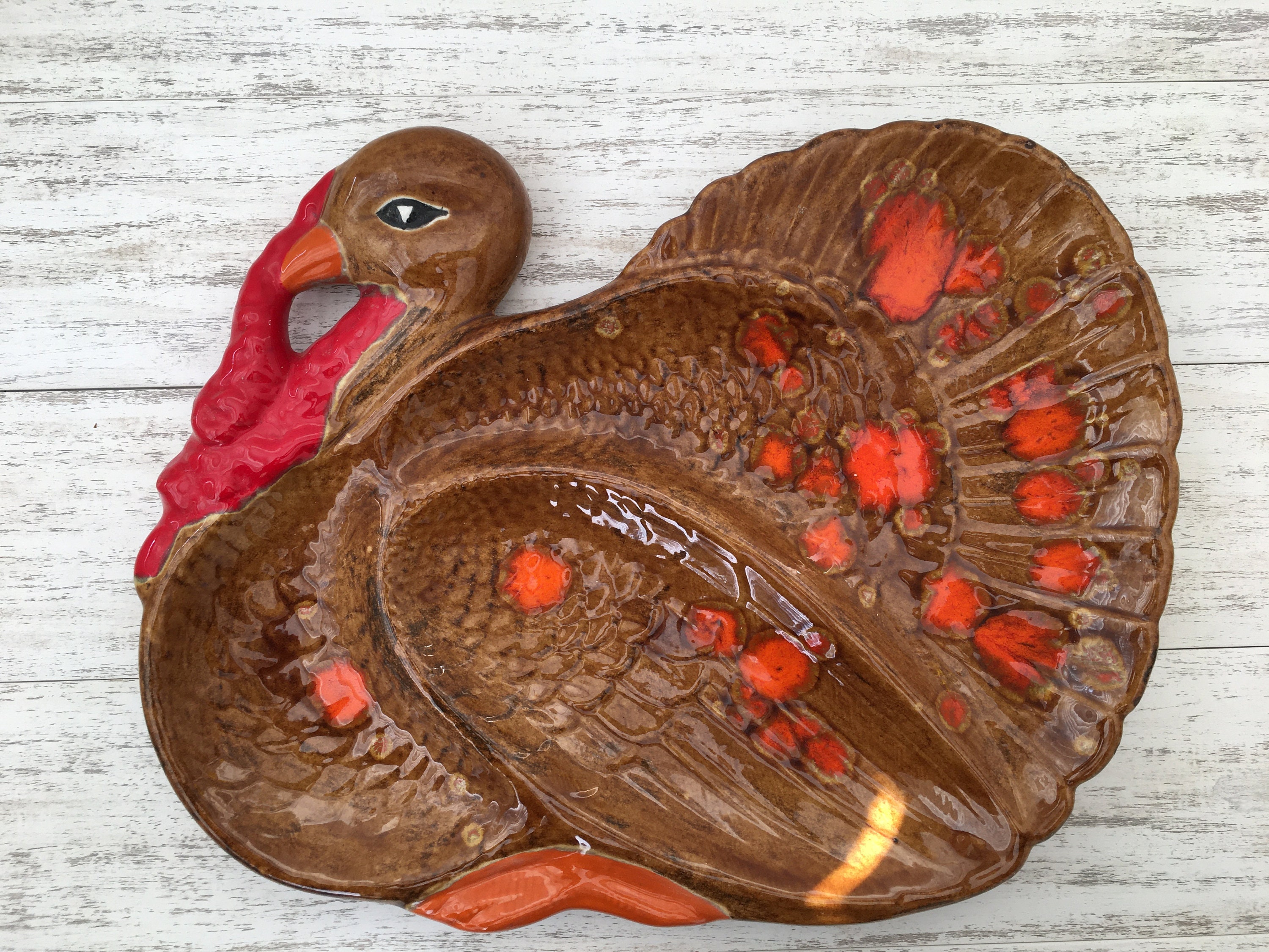 Hand-painted Ceramic Turkey Platter Tom the Turkey Ceramic | Etsy
