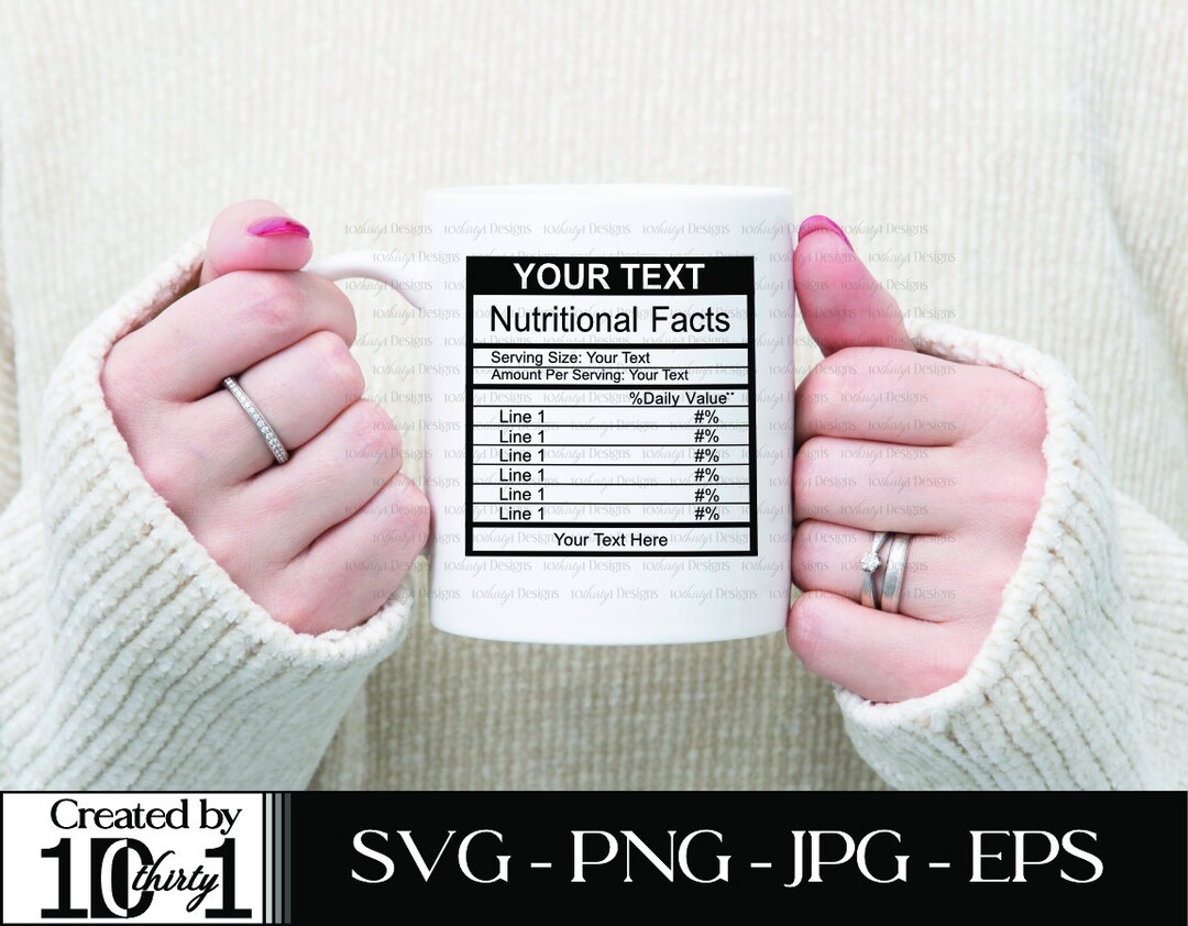 Blank Nutritional Facts Label Template Digital Download Svg Etsy