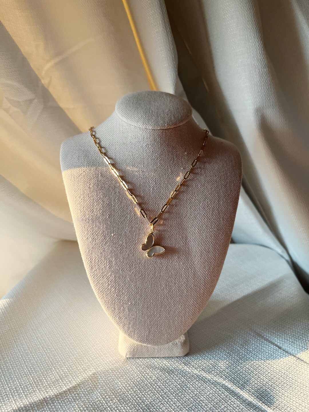 Chloe Butterfly Pendant Necklace, Steinless Steel. 16” Length - Etsy