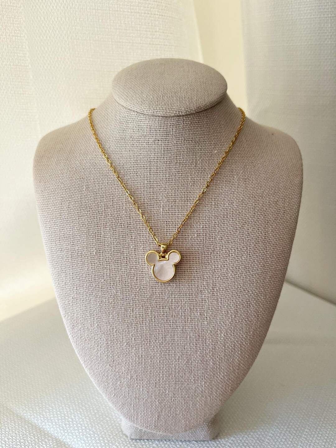 Magical Mickey Necklace, Mother of Pearl, 16 Inch Length Steinless ...