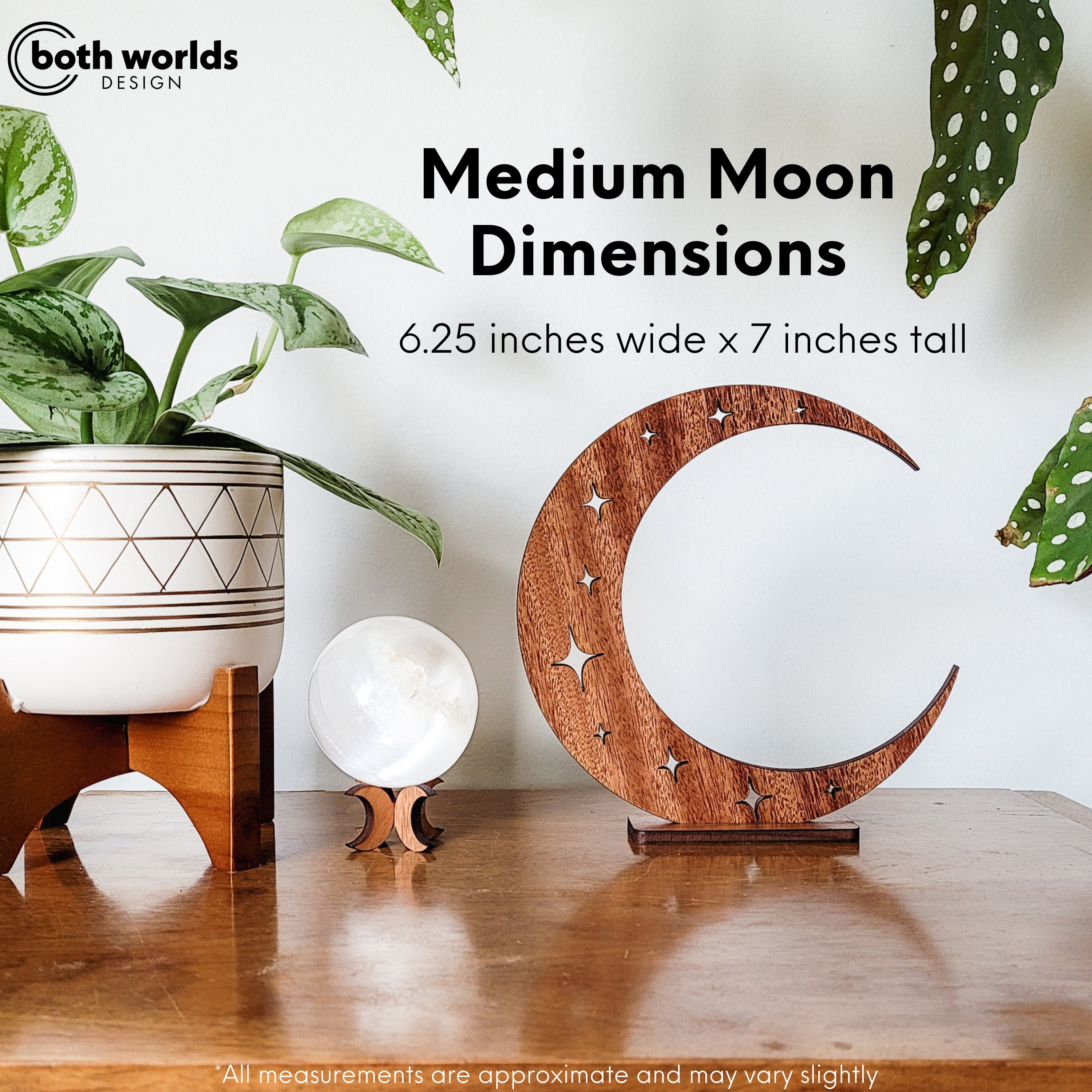 Wooden Crescent Moon and Stars Décor - 3 Sizes Available - Stand ...