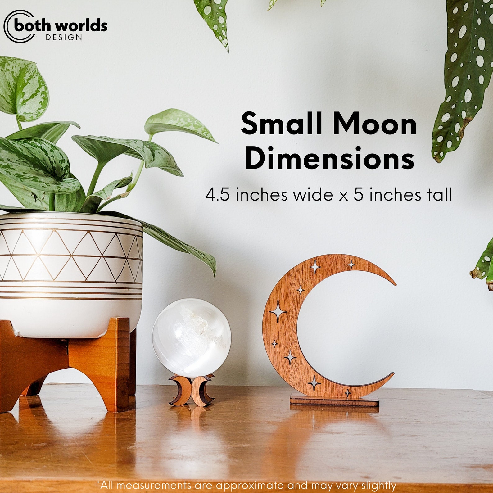 Wooden Crescent Moon and Stars Décor - 3 Sizes Available - Stand ...