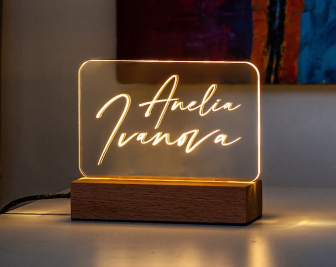 Personalized Night Light Home Decor Wedding Gift Ideas Engagement Gift ...