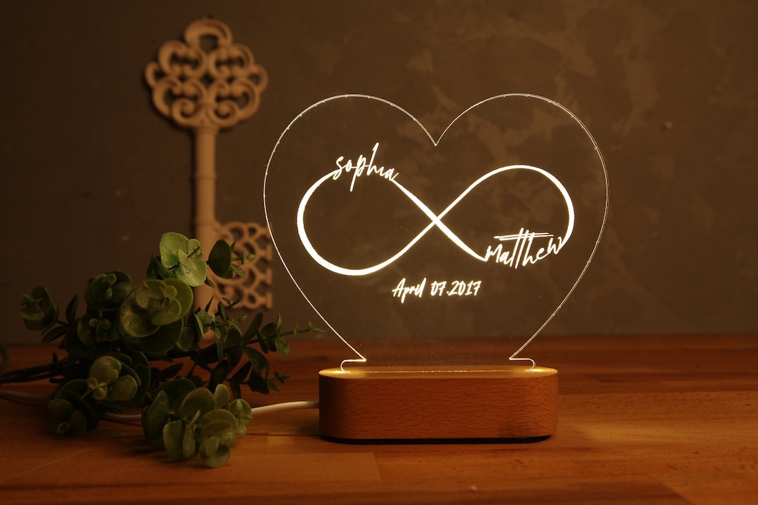 Personalized Infinity Night Light - Romantic Gift for Couples ...