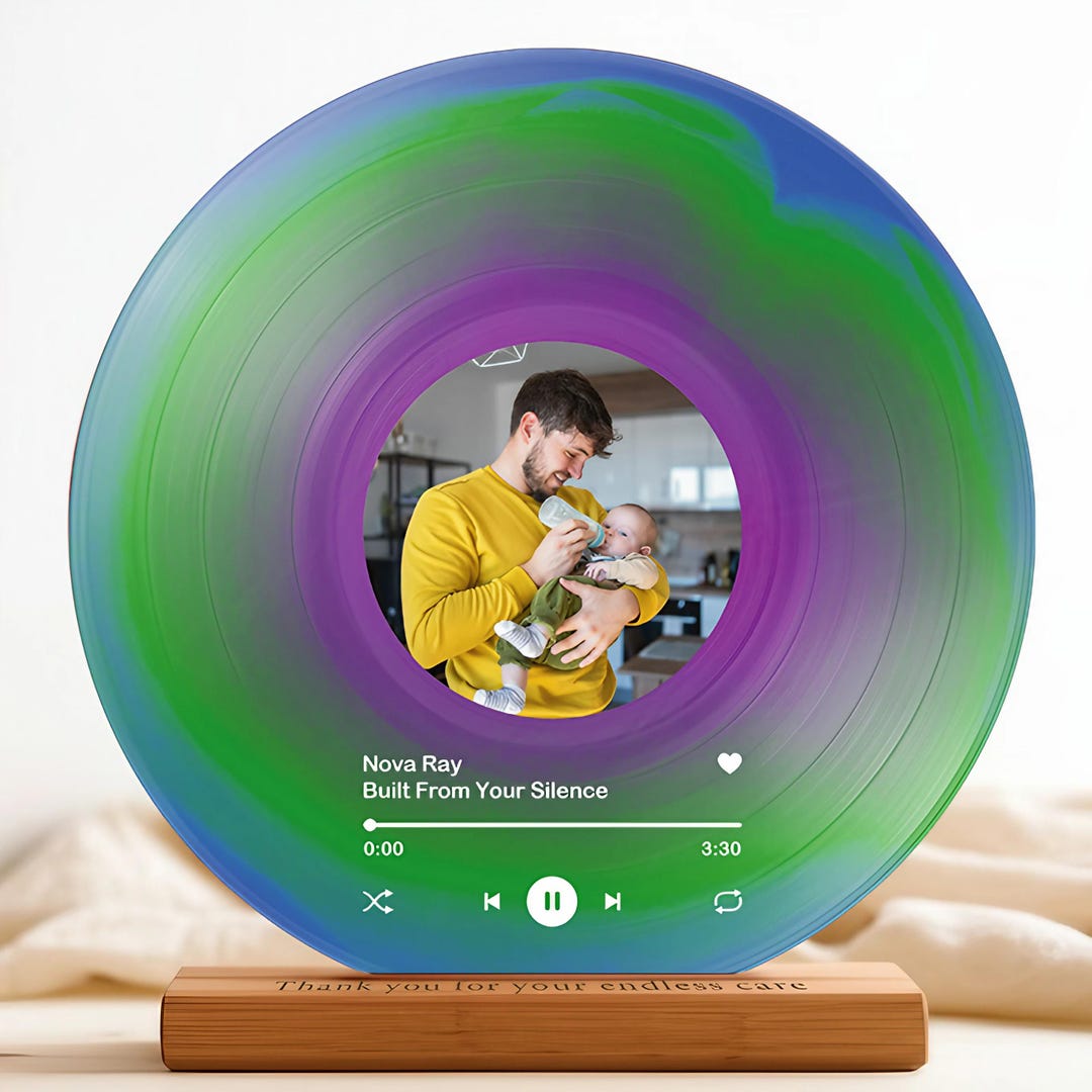 Custom Vinyl Record Gift for Dad With Photo – Acrylic Keepsake for ...