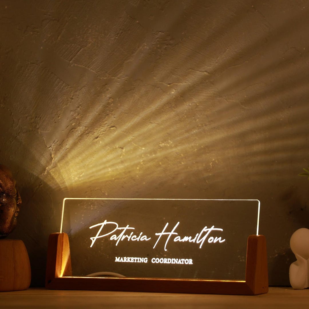 Led Desk Name Plate - Custom Office Desk Accessories - Personalized ...