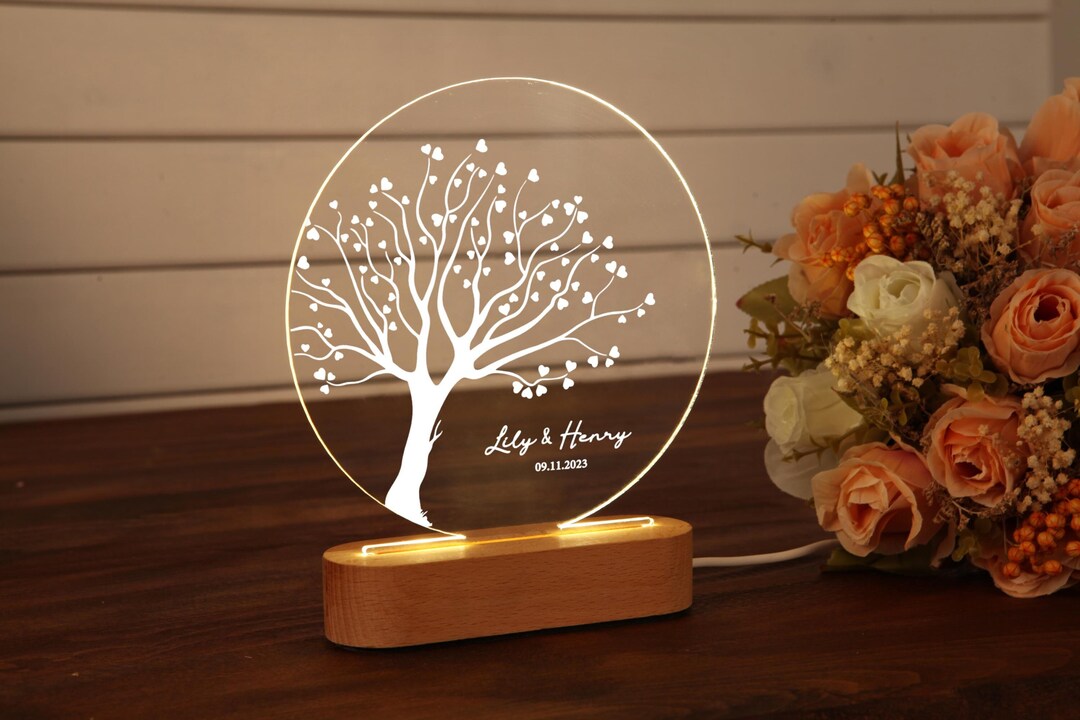 Tree of Love Couples Night Light - Night Light With the Couples Name ...