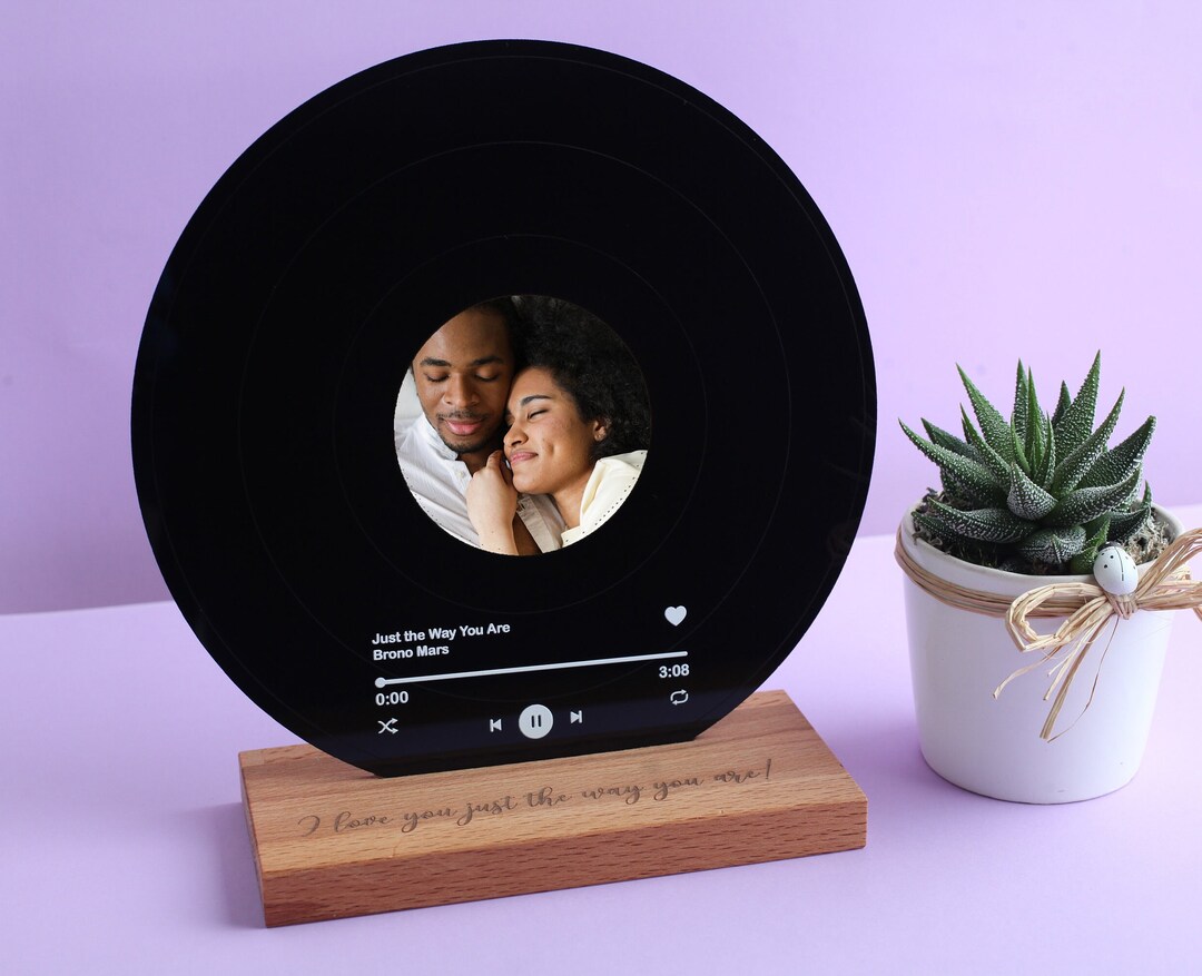 Personalized Vinyl With Wooden Stand - Personalized Record With Your ...