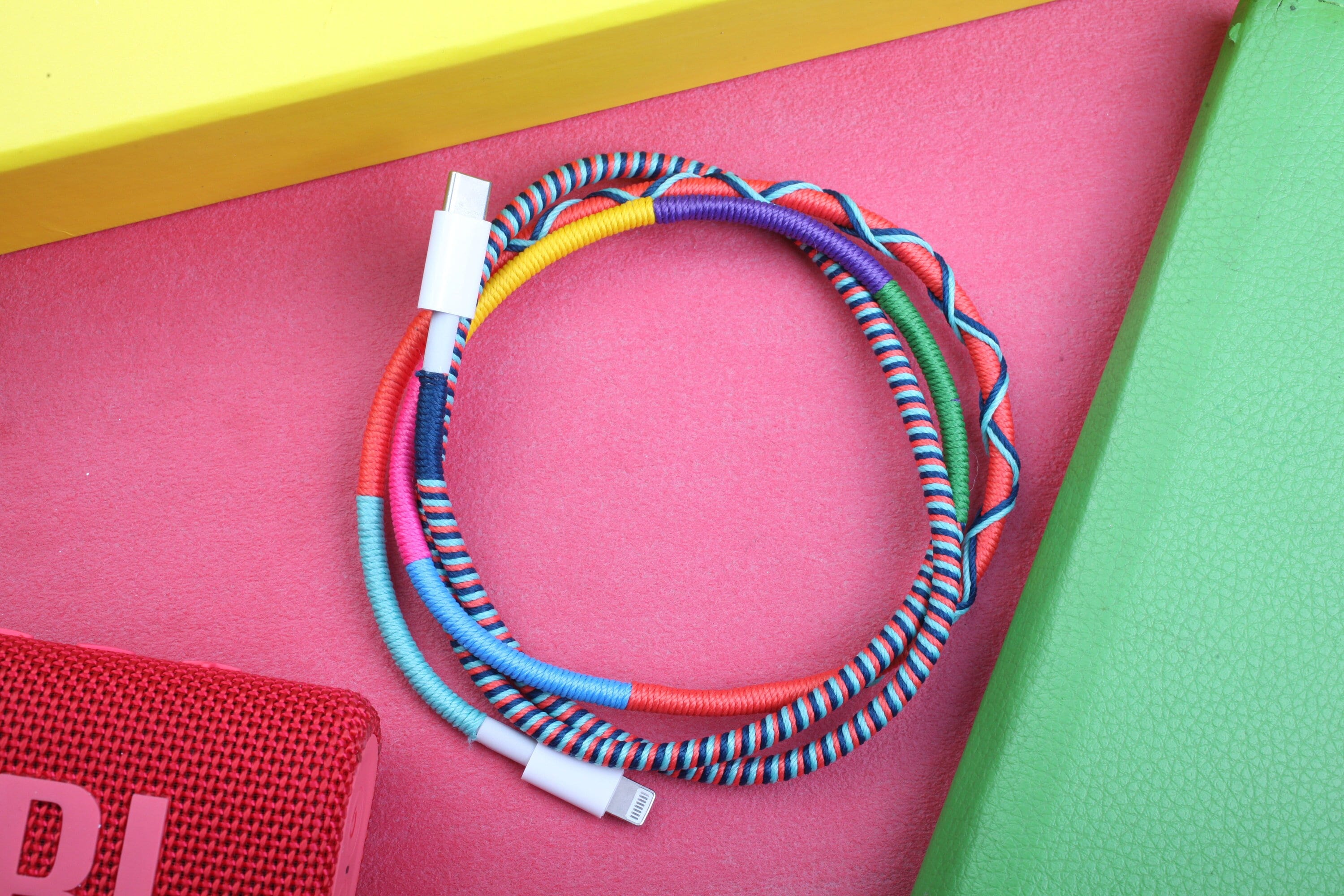 Handmade Colorful Charger Cable - Colleague Gift - Multicolor Charger ...