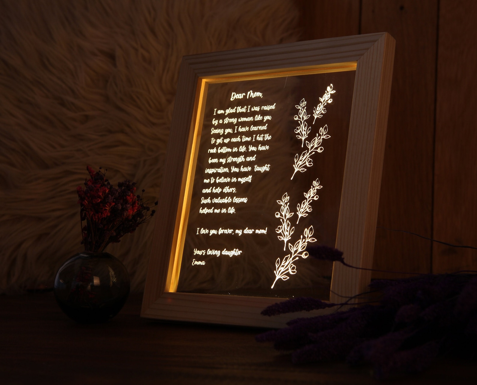 Personalized Hand-written Letter Night Light Mother's - Etsy